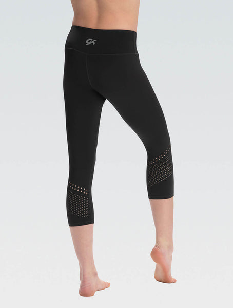 High Waisted Laser Detailed Capris | GK Elite