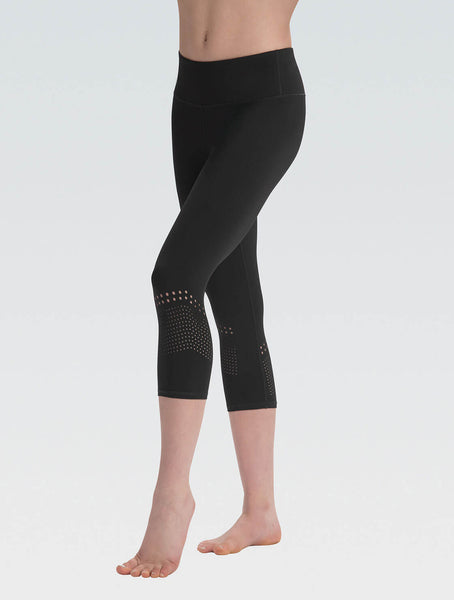 High Waisted Laser Detailed Capris | GK Elite