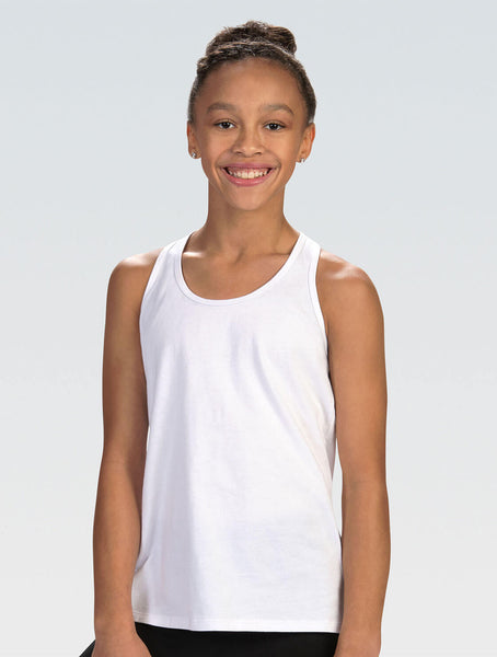 White Racerback Loose Fit Tank | GK Elite