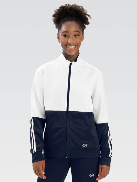 Unisex Navy and White Colorblock Jacket | GK Elite